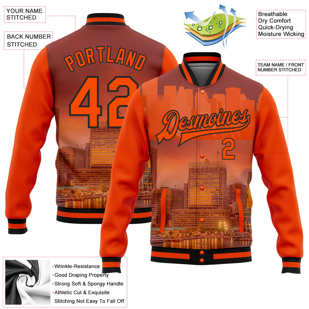 Custom Orange Black Baltimore Inner Harbor Baltimore Maryland City ...