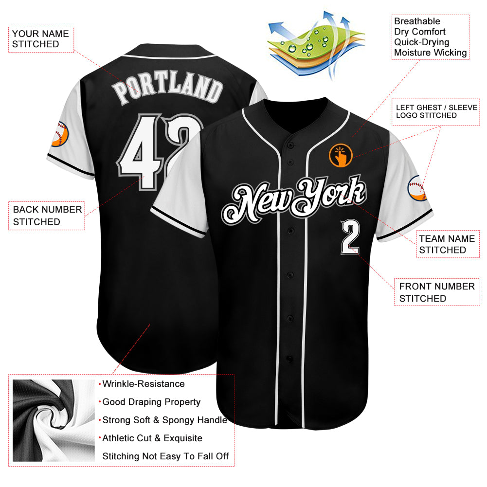Custom Black White-Gray Authentic Two Tone Baseball Jersey Sale– Fcustom